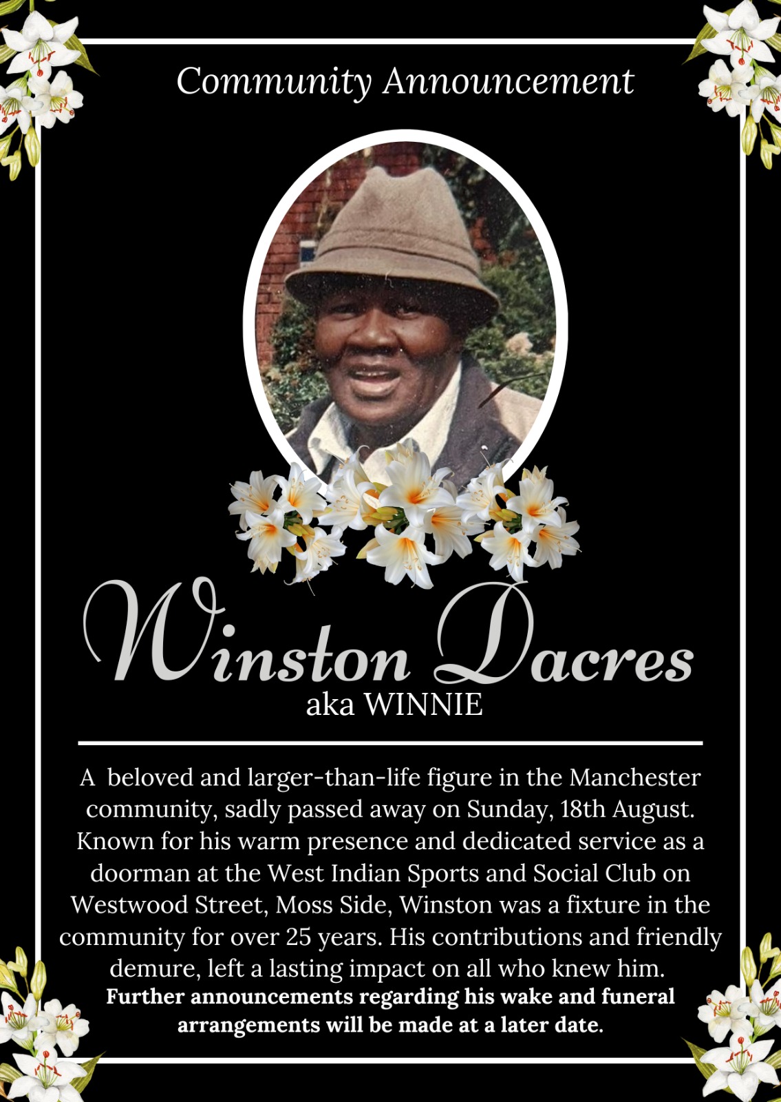 Winston Dacres AKA WINNIE