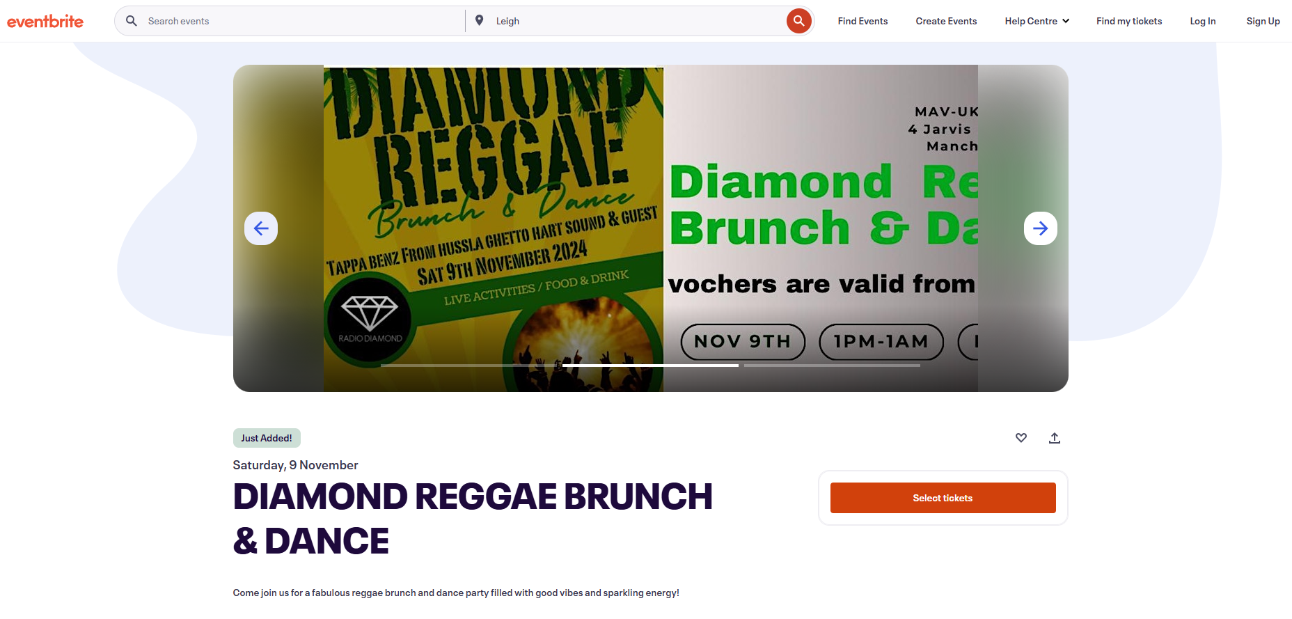 Reggae Brunch and Dance | Radio Diamond